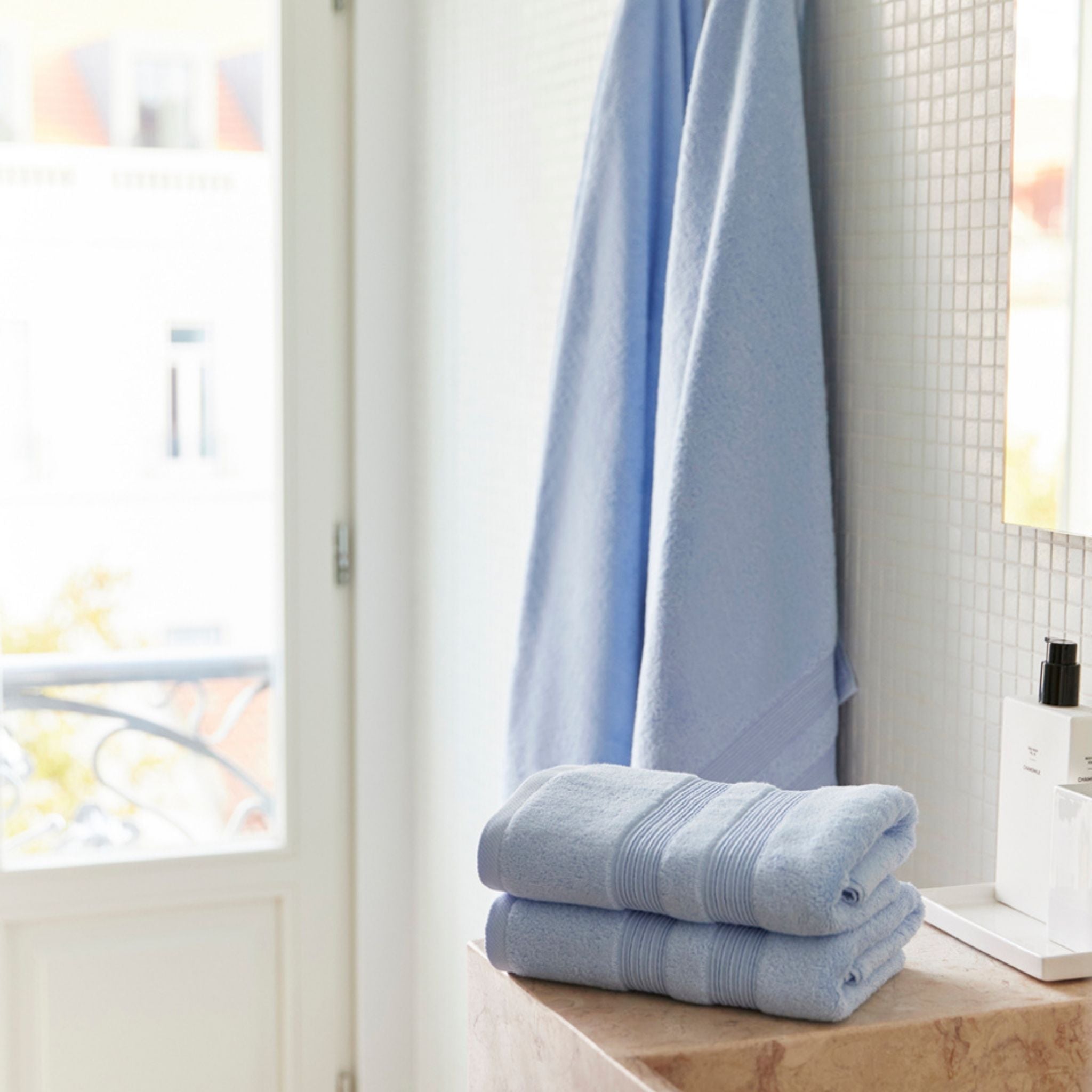Luxury light blue bath towels | Torres Novas | Elegance – Torres Novas UK