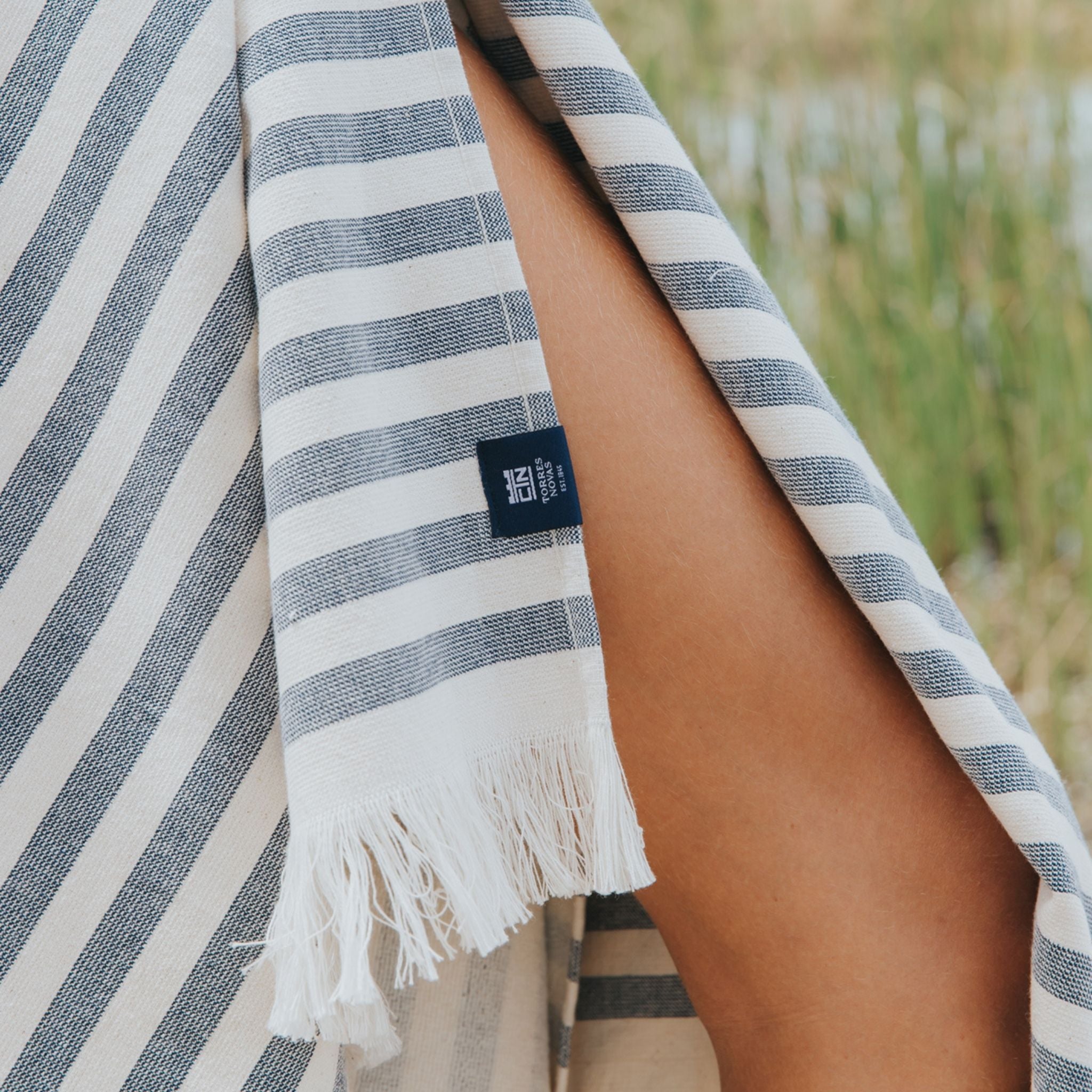 Premium beach towels | Torres Novas | Blue stripes Barra – Torres Novas UK